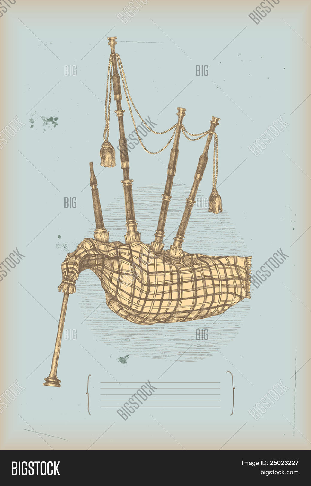 Bagpipe Drawing- Vector & Photo (Free Trial) | Bigstock