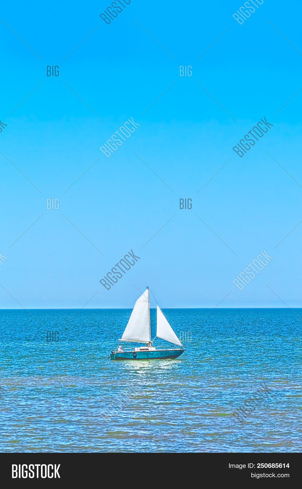 Sailboat Blue Sea Image & Photo (Free Trial) | Bigstock