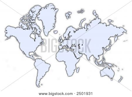 World Light Blue Map Image & Photo (Free Trial) | Bigstock