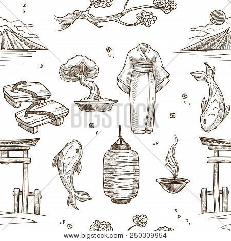 Japan Sketch Pattern Vector & Photo (Free Trial) | Bigstock