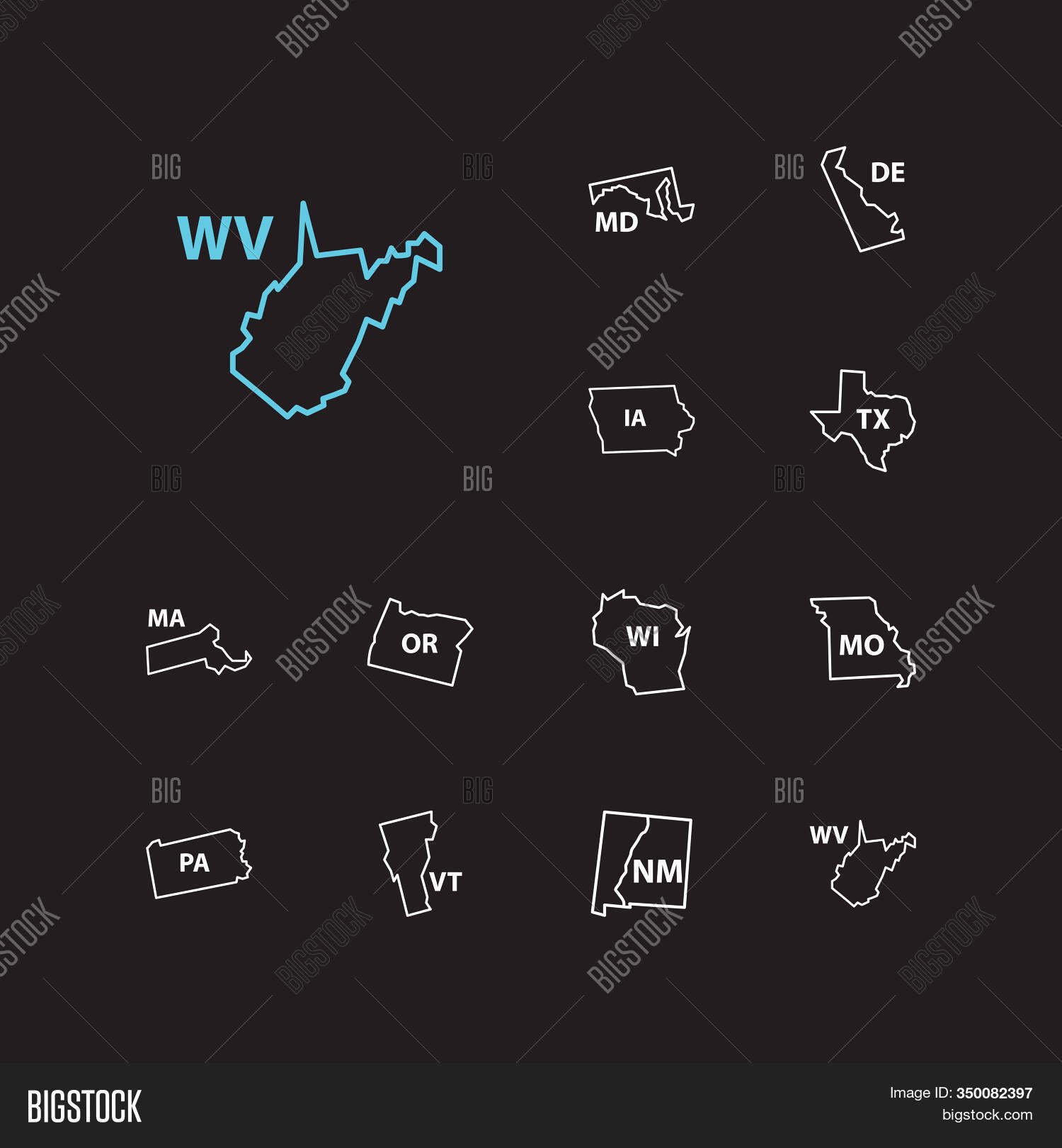 Us Map Icons Set. Image & Photo (Free Trial) | Bigstock