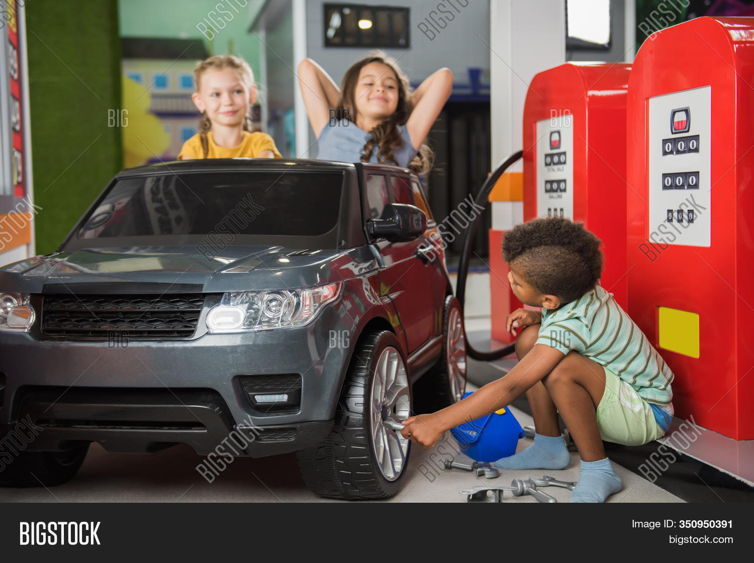 Kids Gas Station Image & Photo (Free Trial) | Bigstock