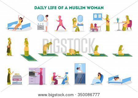 Daily Routine Muslim Vector & Photo (Free Trial) | Bigstock