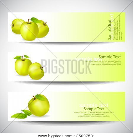 Set Banners Apple Vector & Photo (Free Trial) | Bigstock