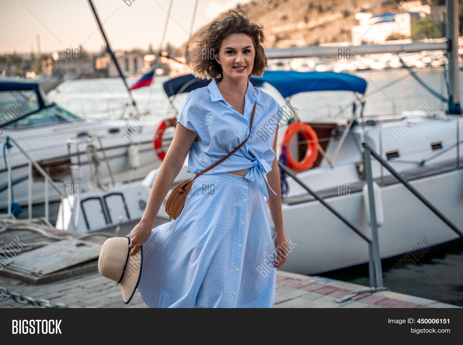 Young Happy Woman Blue Image & Photo (Free Trial) | Bigstock