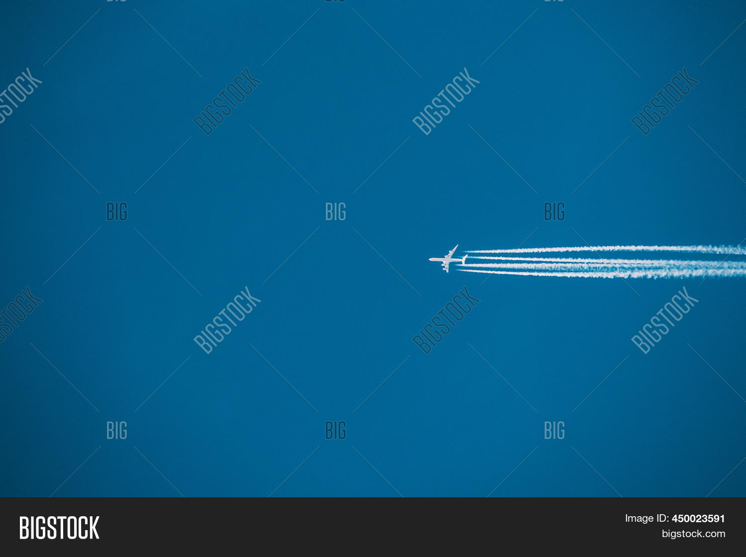 Contrail Blue Sky. Image & Photo (Free Trial) | Bigstock