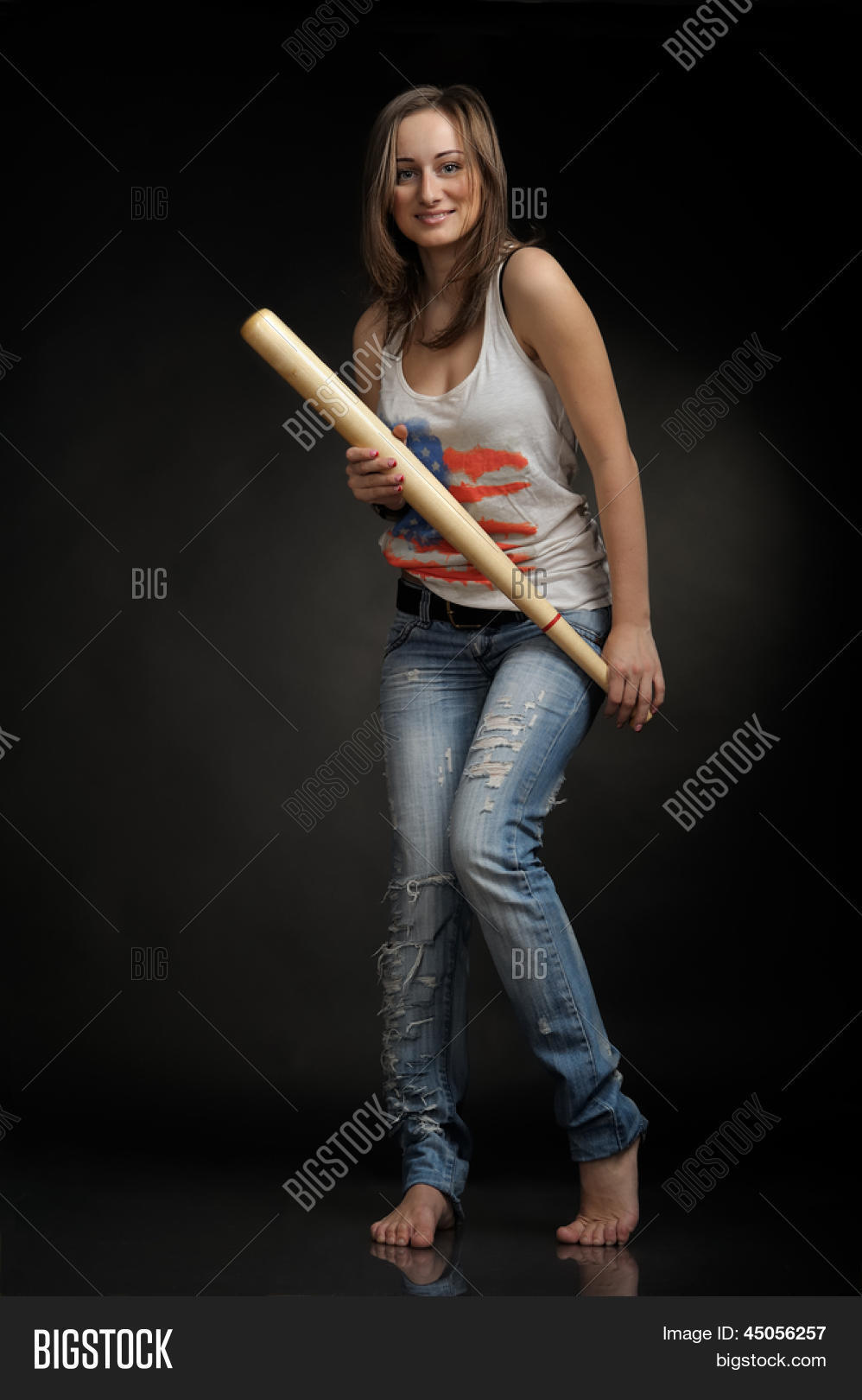 Woman Baseball Bat On Image & Photo (Free Trial) | Bigstock