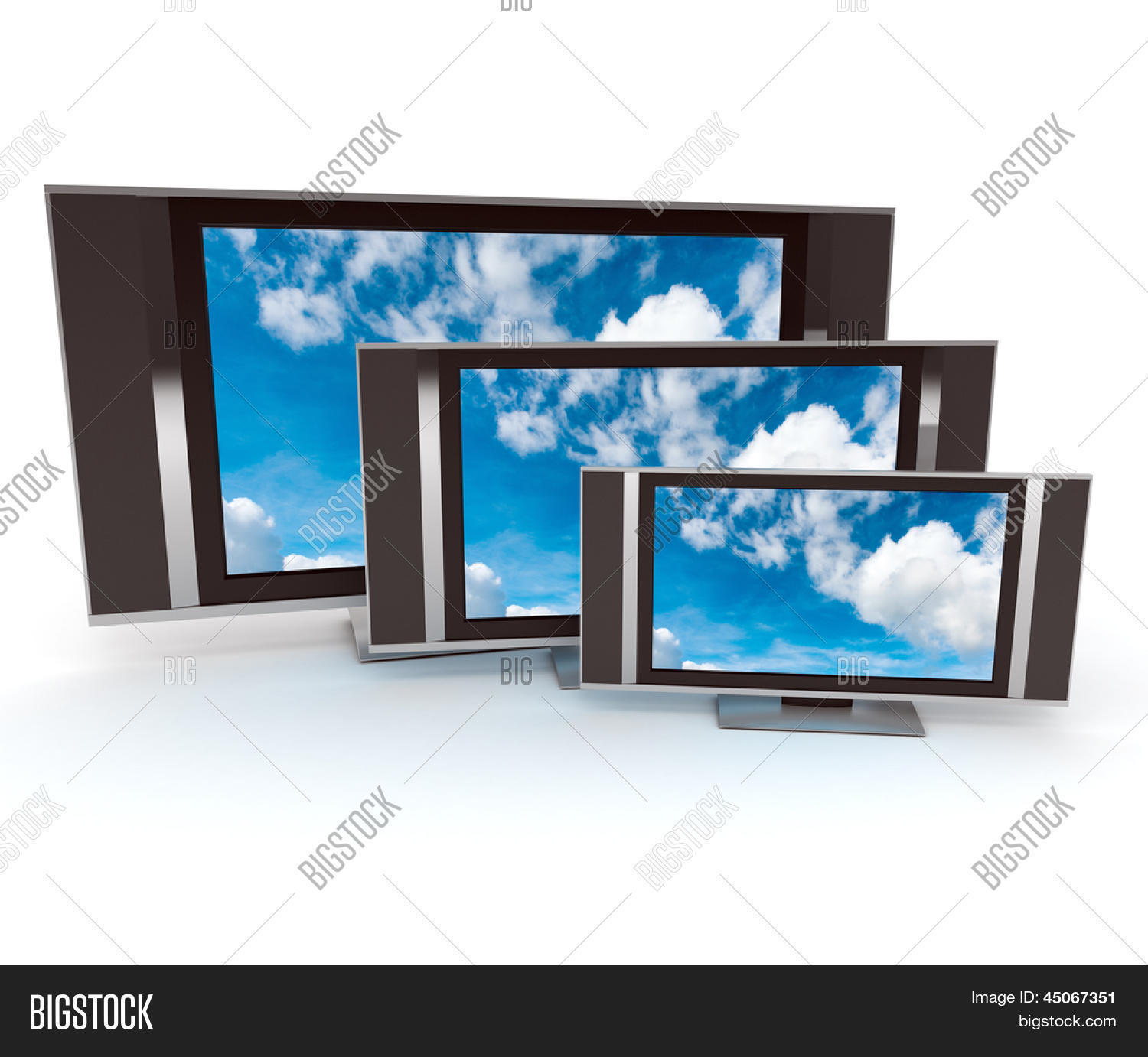 Three Tvs Skys On Image & Photo (Free Trial) | Bigstock