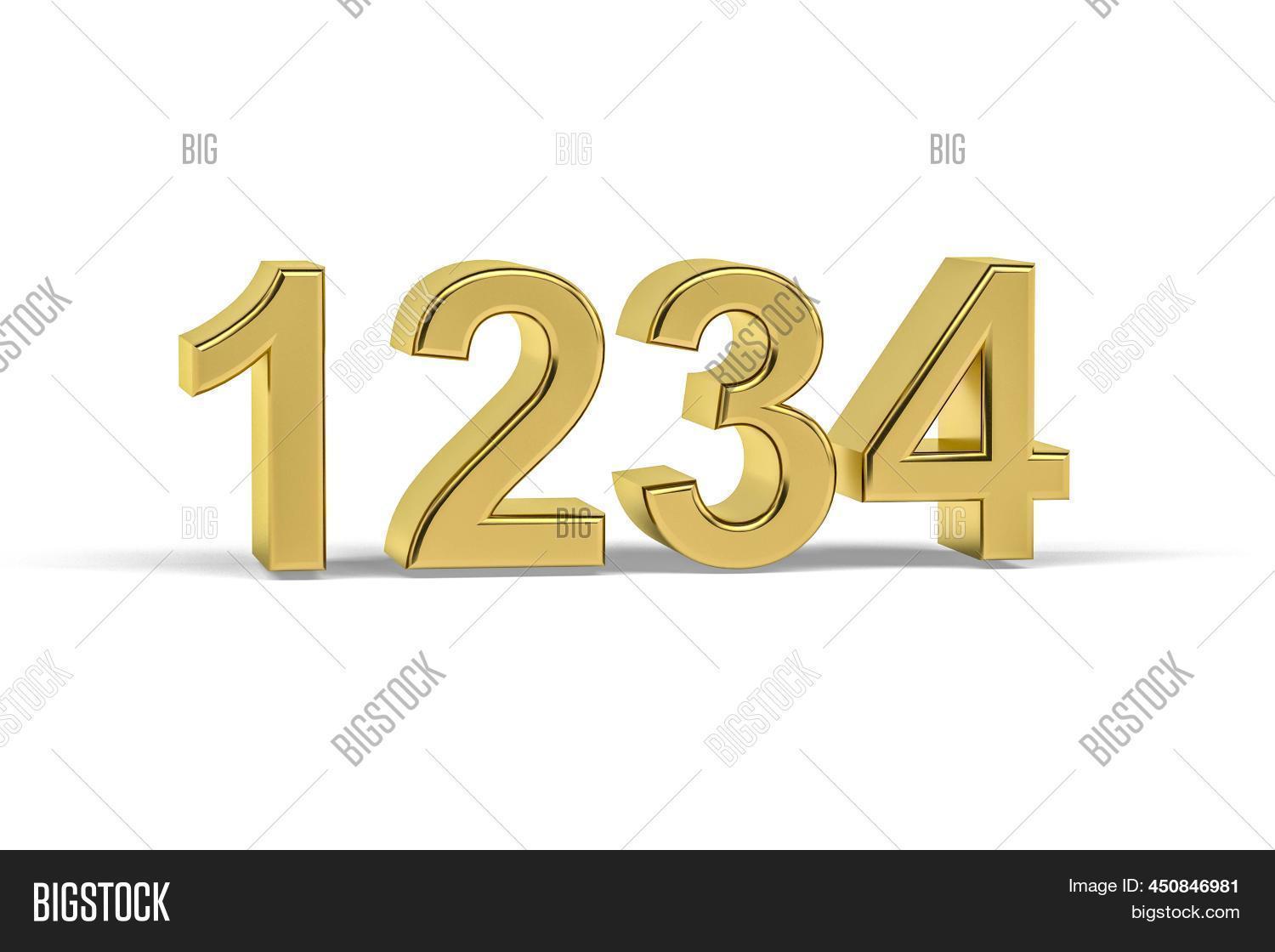 Golden 3d Number 1234 Image & Photo (Free Trial) | Bigstock