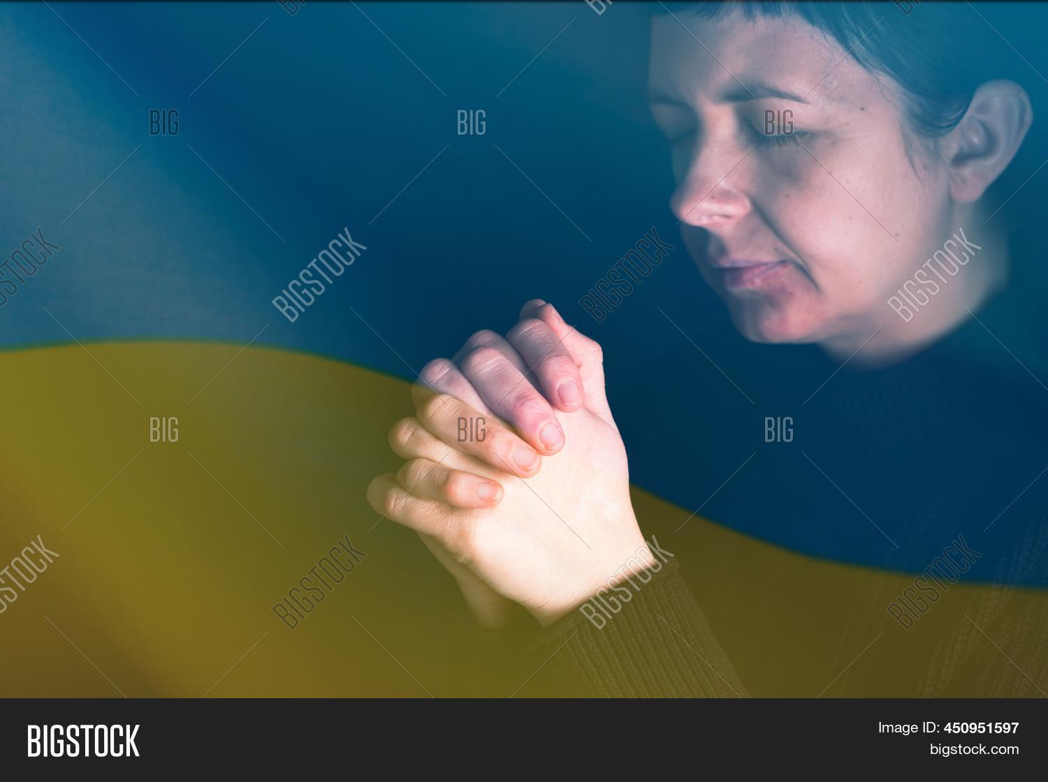 Sad Woman Ukraine Flag Image & Photo (Free Trial) | Bigstock