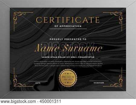 Black Certificate Vector & Photo (Free Trial) | Bigstock