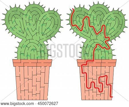 Cactus Maze Kids Vector & Photo (Free Trial) | Bigstock
