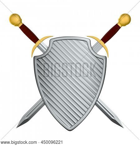 Shield Two Swords On Image & Photo (Free Trial) | Bigstock