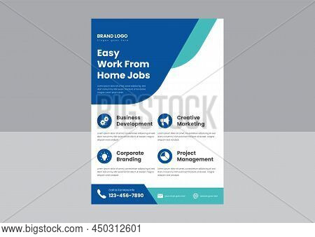 Stay Safe Work From Home Flyer Poster Design. Work From Home Jobs ...