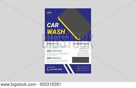Car Wash Flyer Template Design. Cleaning Service Poster Leaflet Design ...