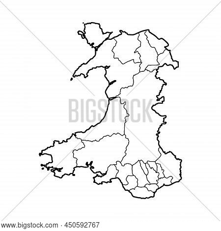 Outline Map Wales Vector & Photo (Free Trial) | Bigstock