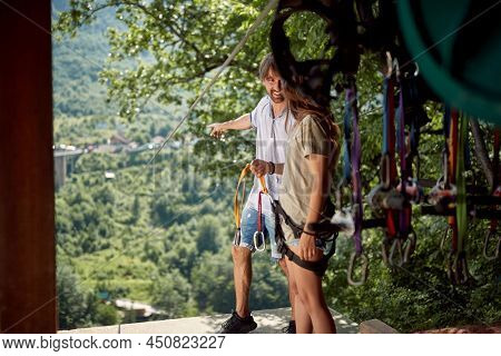 Woman Going On Zipline Image & Photo (Free Trial) | Bigstock