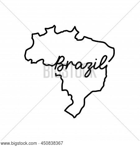 Brazil Outline Map Vector & Photo (Free Trial) | Bigstock
