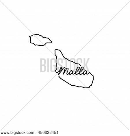 Malta Outline Map Vector & Photo (Free Trial) | Bigstock