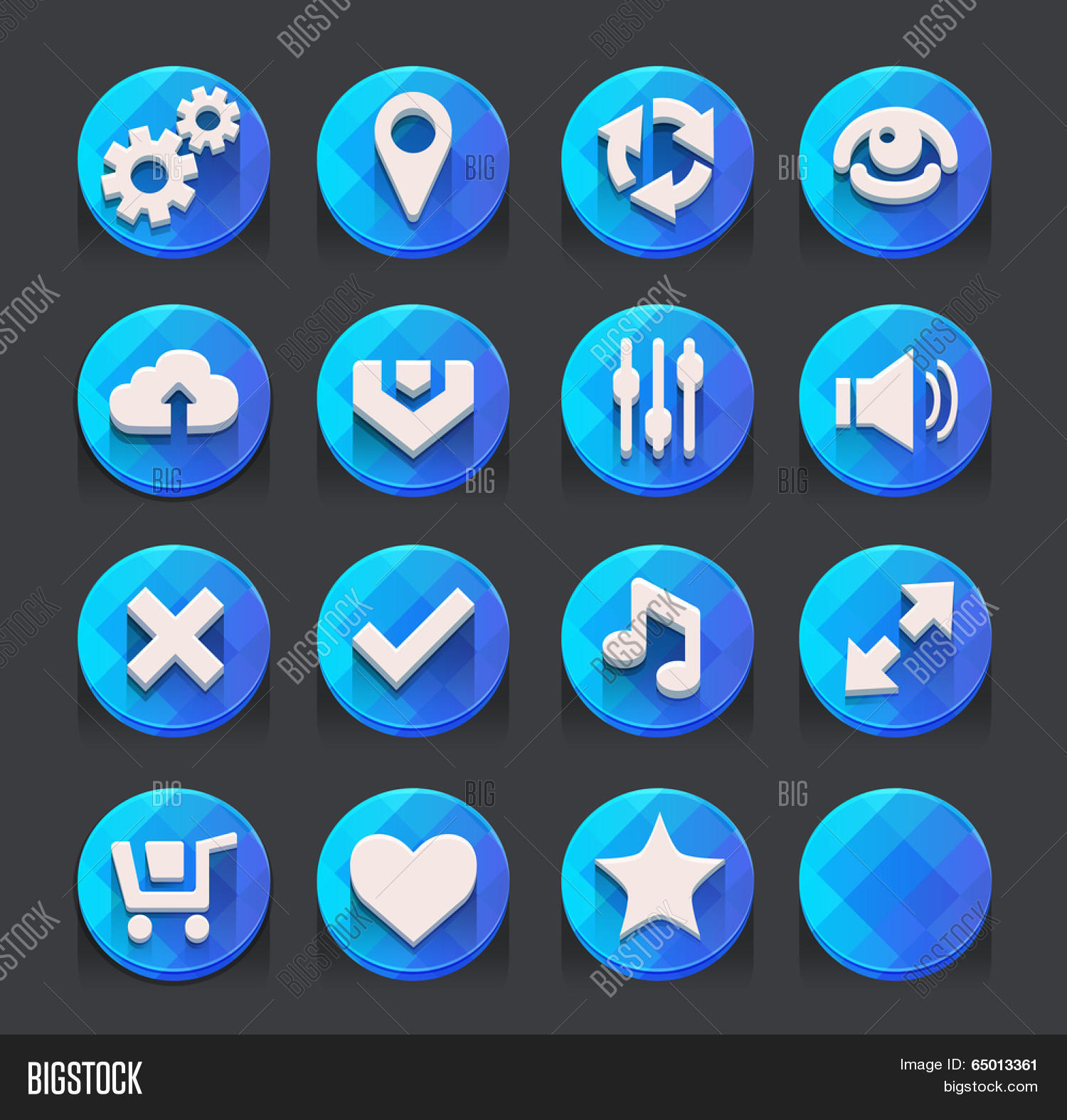 Blue Web Icons Vector & Photo (Free Trial) | Bigstock