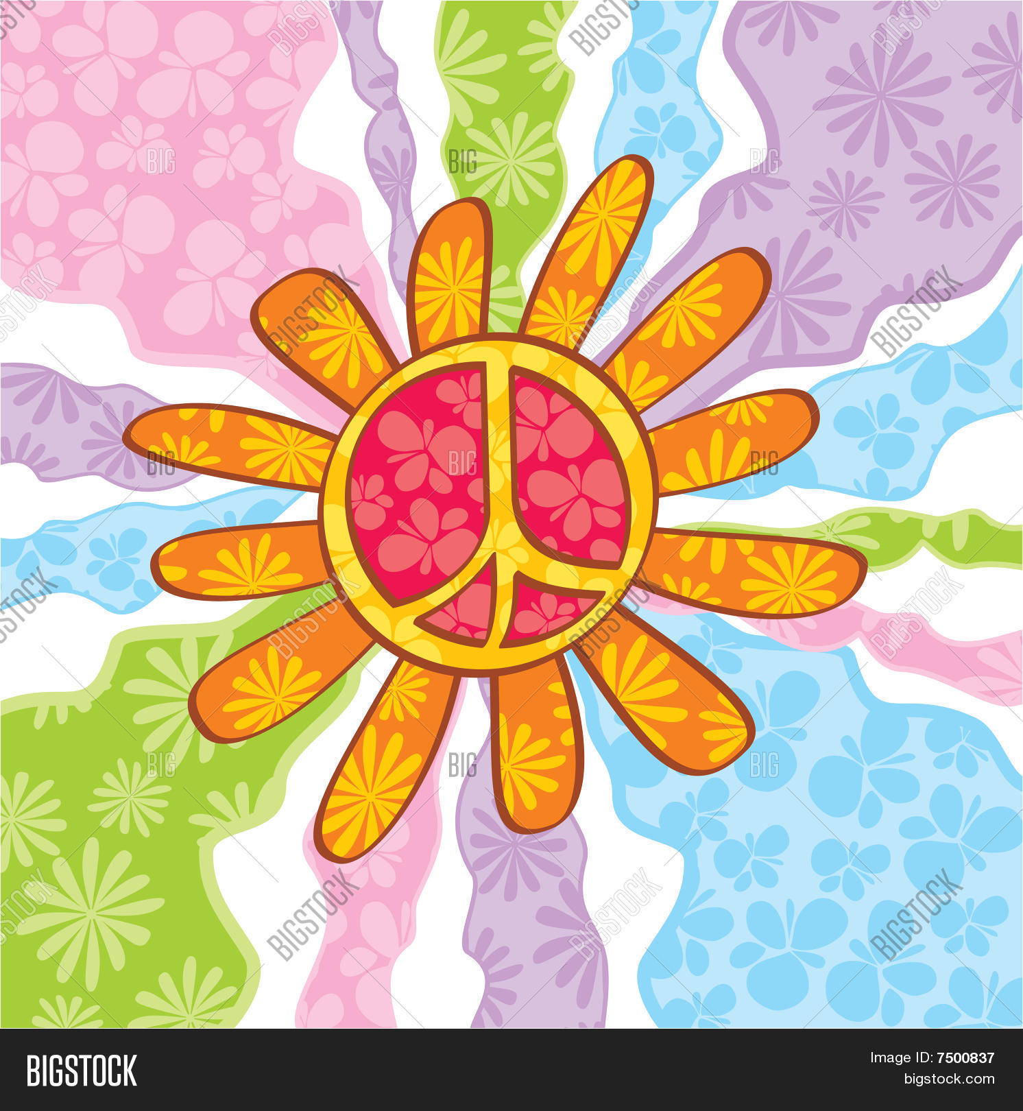 Hippie Peace Symbol Vector & Photo (Free Trial) | Bigstock