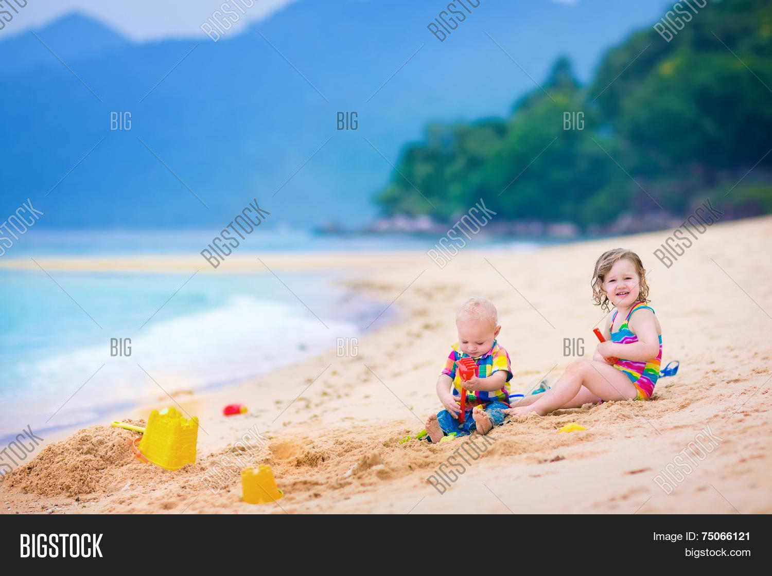 Kids On Beach Image & Photo (Free Trial) | Bigstock