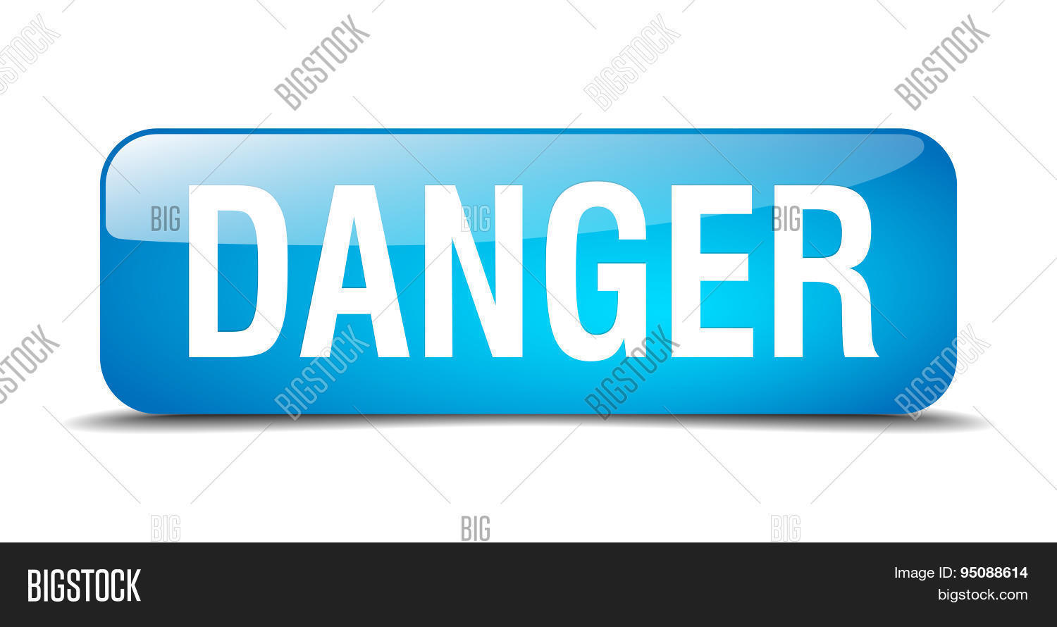 Danger Blue Square 3D Vector & Photo (Free Trial) | Bigstock