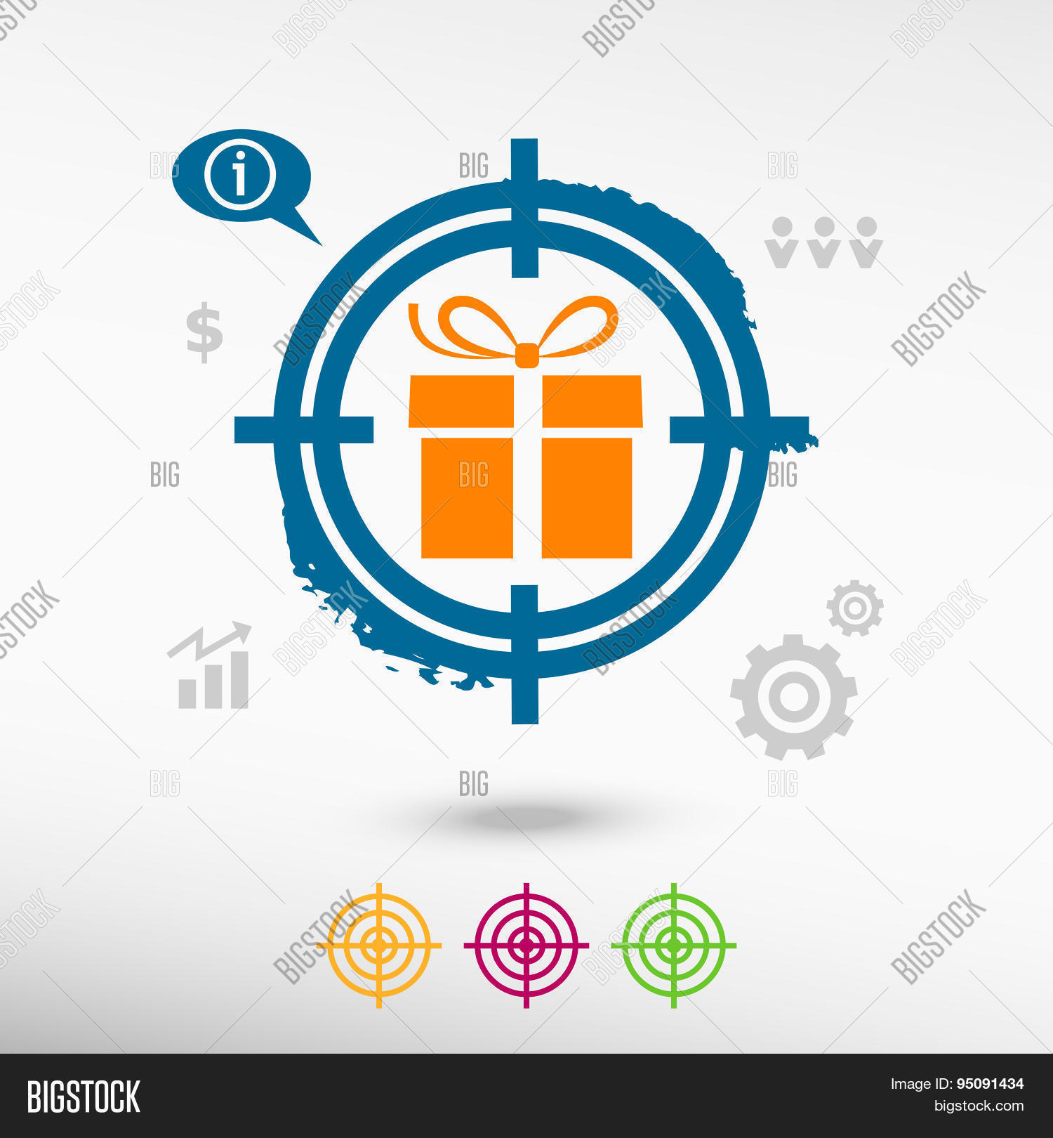Gift Box On Target Vector & Photo (Free Trial) | Bigstock