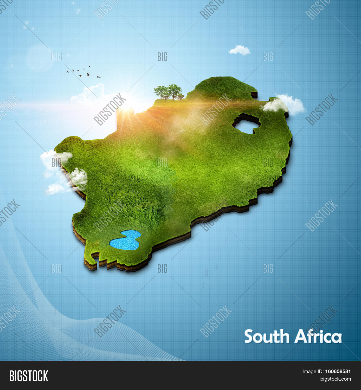Realistic 3D Map South Image & Photo (Free Trial) | Bigstock