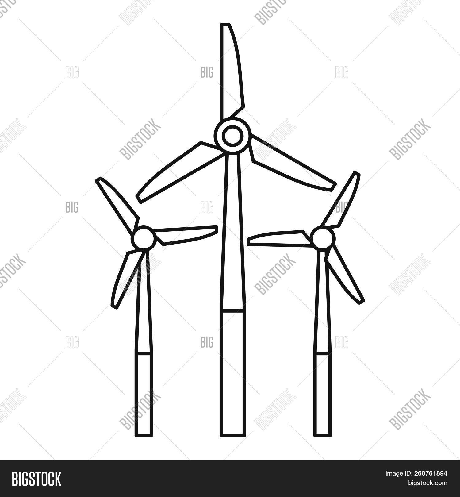 Windmill Icon. Outline Image & Photo (Free Trial) | Bigstock