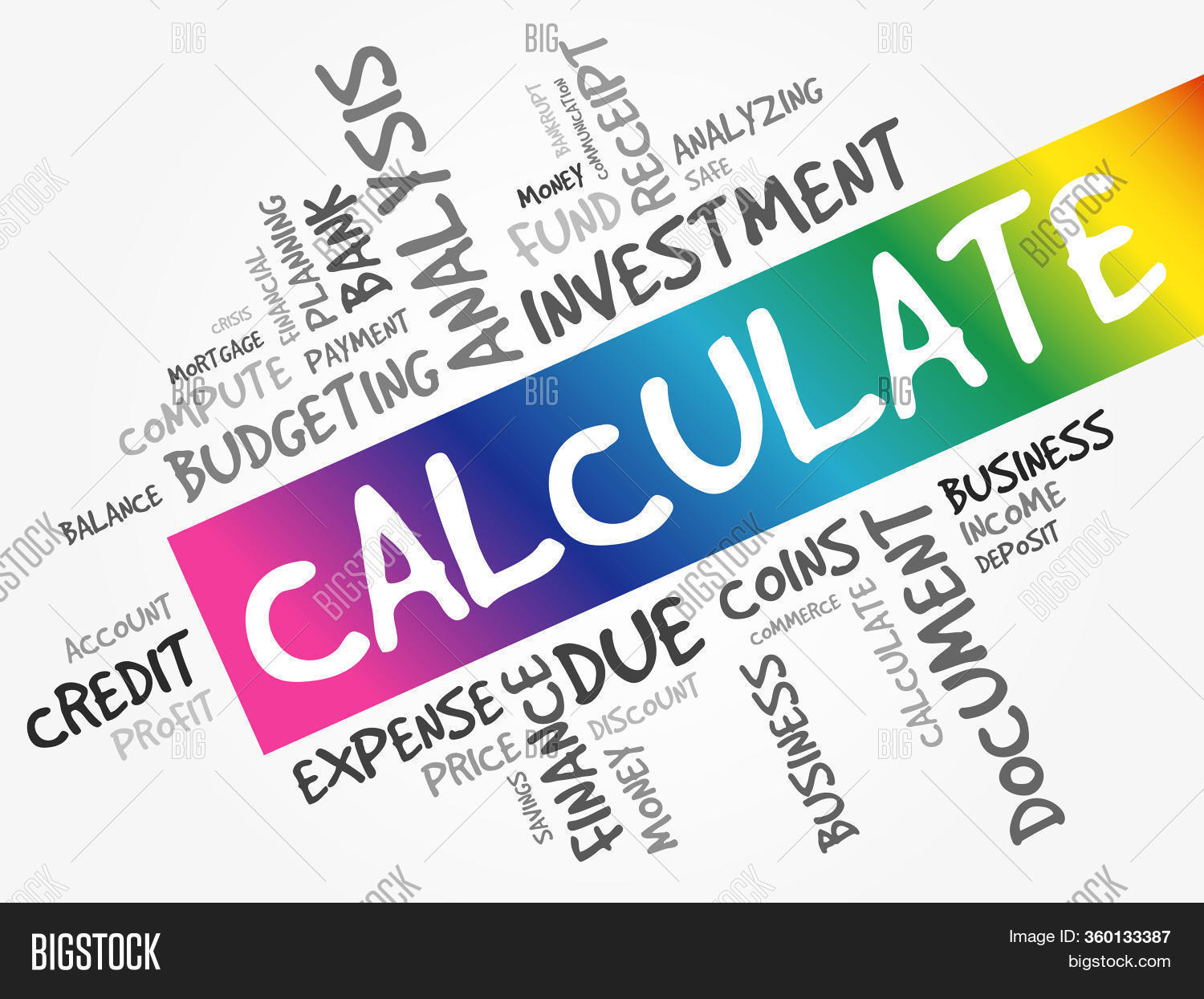 Calculate Word Cloud Image & Photo (Free Trial) | Bigstock