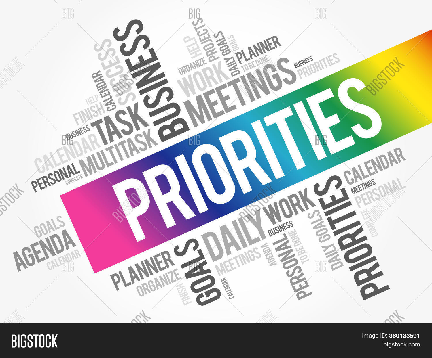 Priorities Word Cloud Image & Photo (Free Trial) | Bigstock