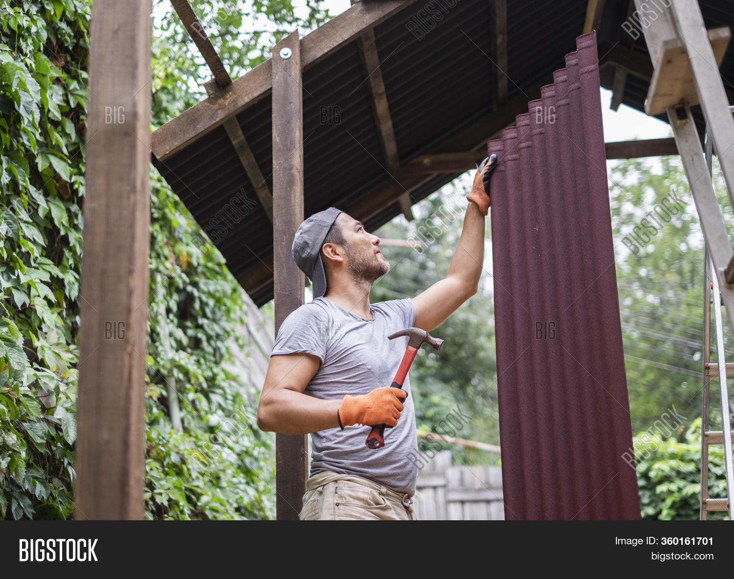 Man Building Roof Image & Photo (Free Trial) | Bigstock