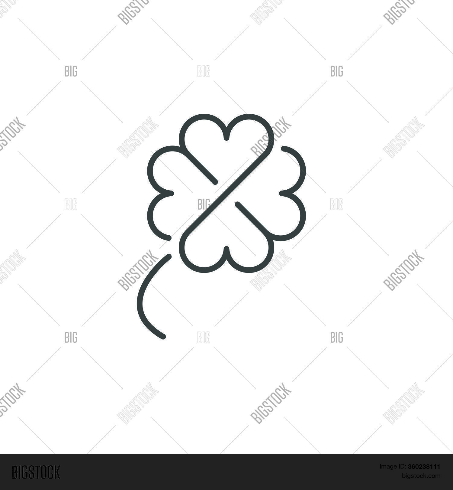 Clover. Outline Icon Vector & Photo (Free Trial) | Bigstock