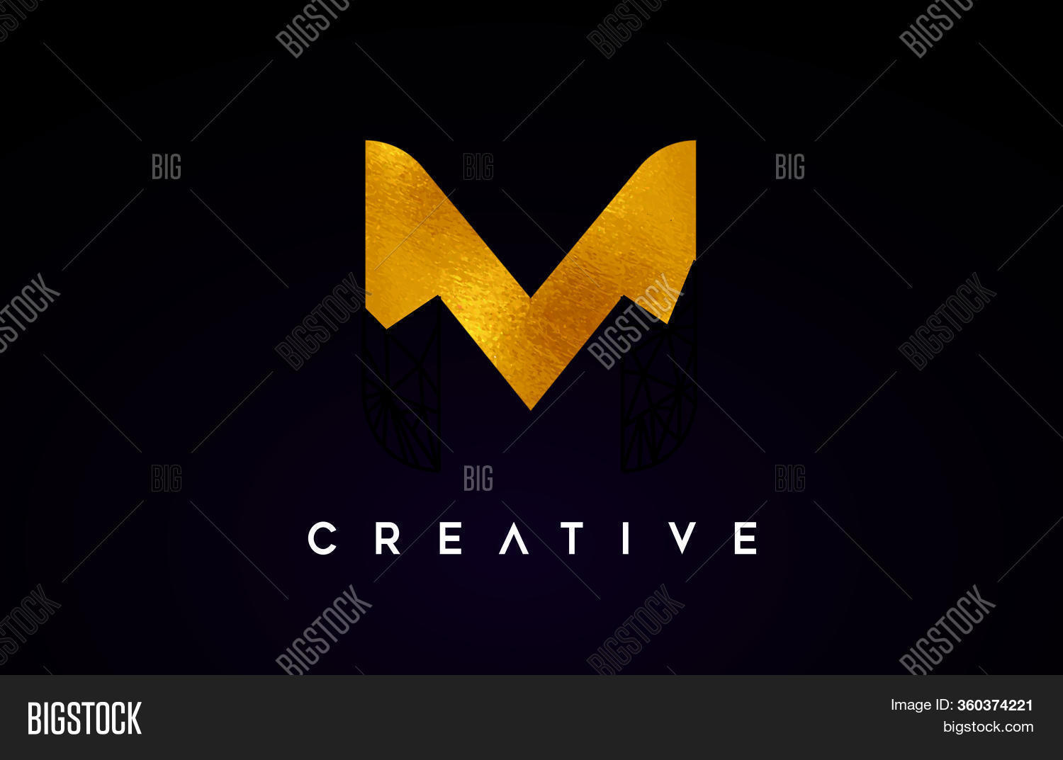 M Golden Gold Letter Vector & Photo (Free Trial) | Bigstock