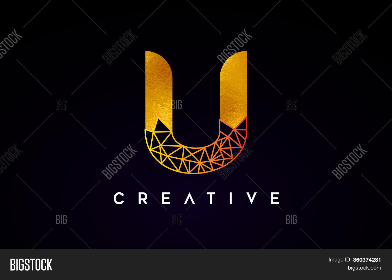 U Golden Gold Letter Vector & Photo (Free Trial) | Bigstock