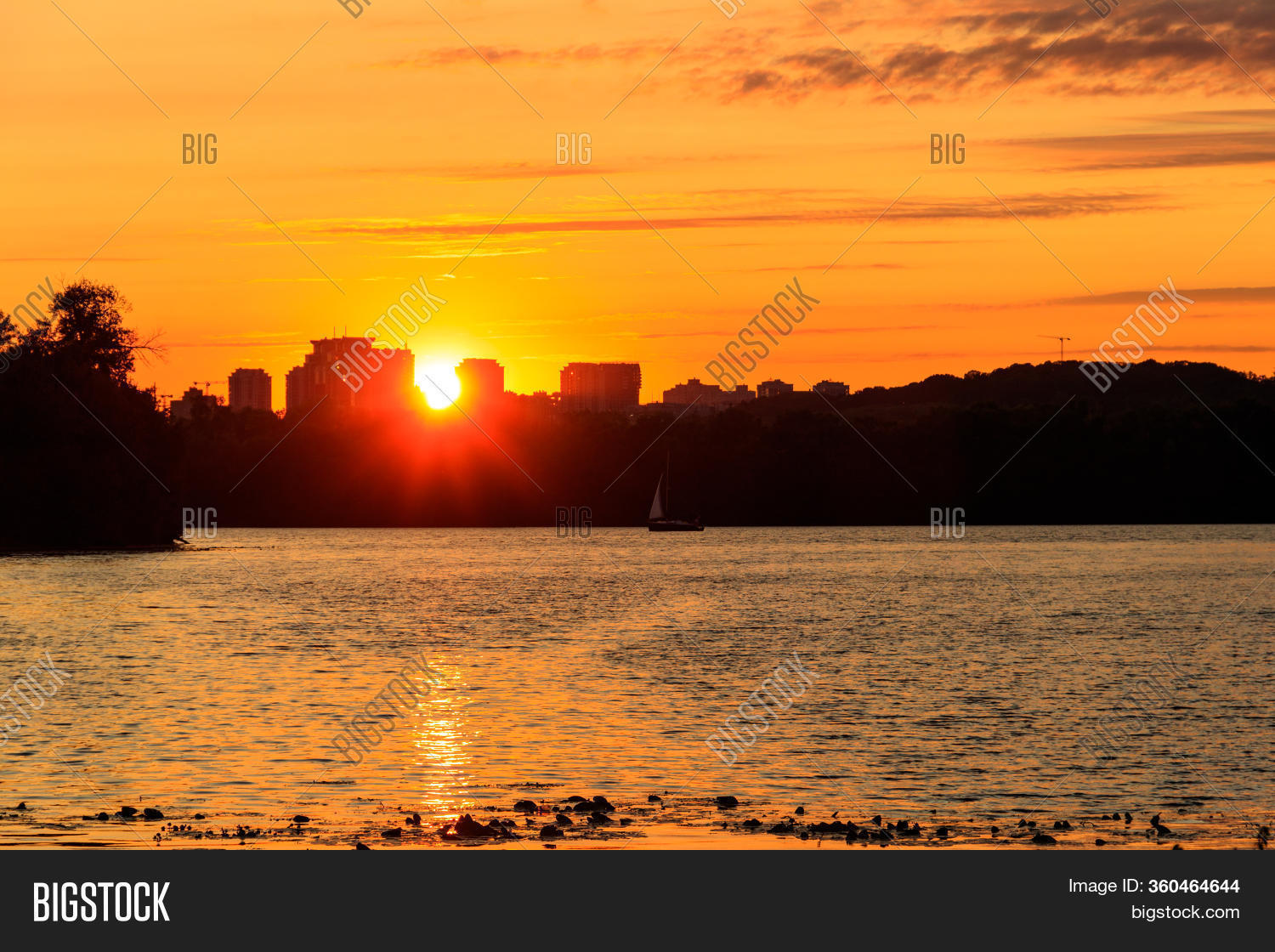 Orange Sunset Over Image & Photo (Free Trial) | Bigstock