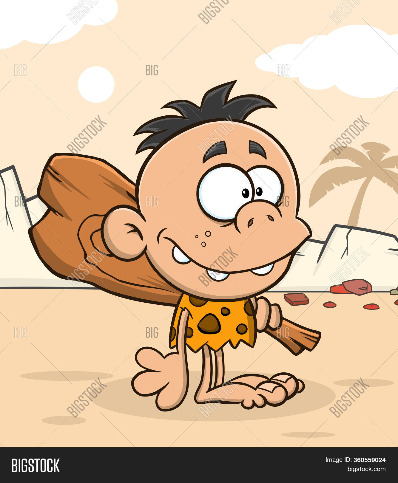 Caveman Kid Cartoon Image & Photo (Free Trial) | Bigstock