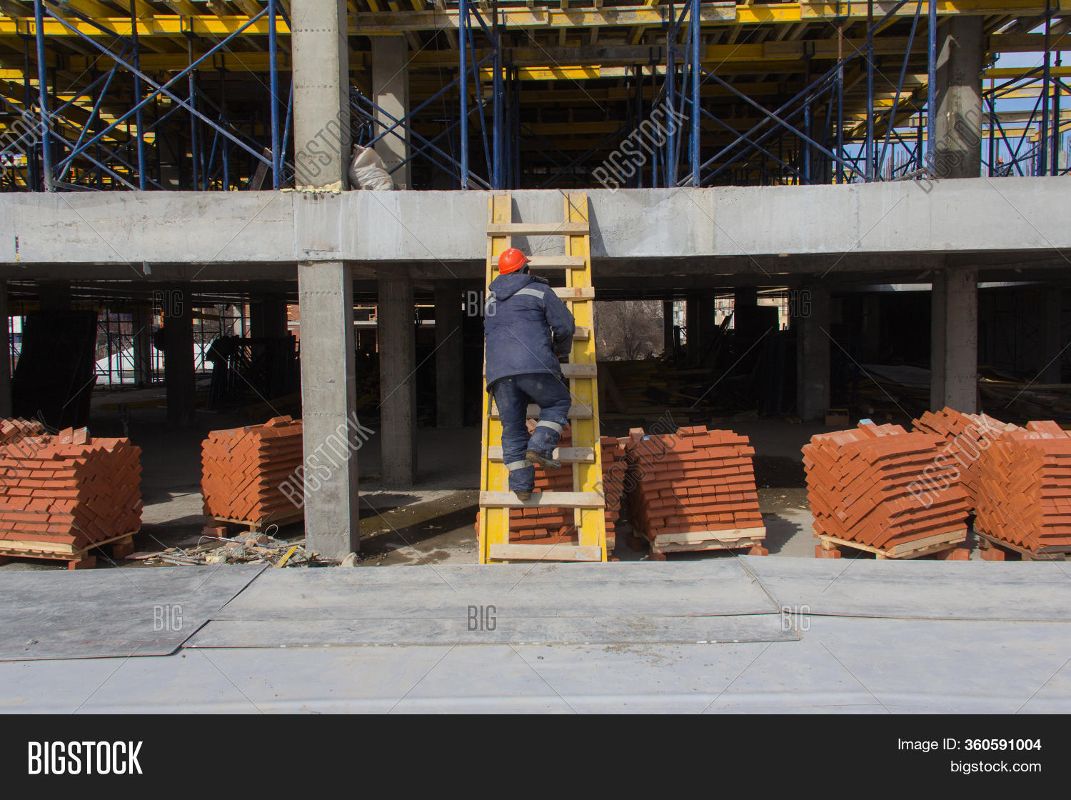 Worker Climbs Image & Photo (Free Trial) | Bigstock