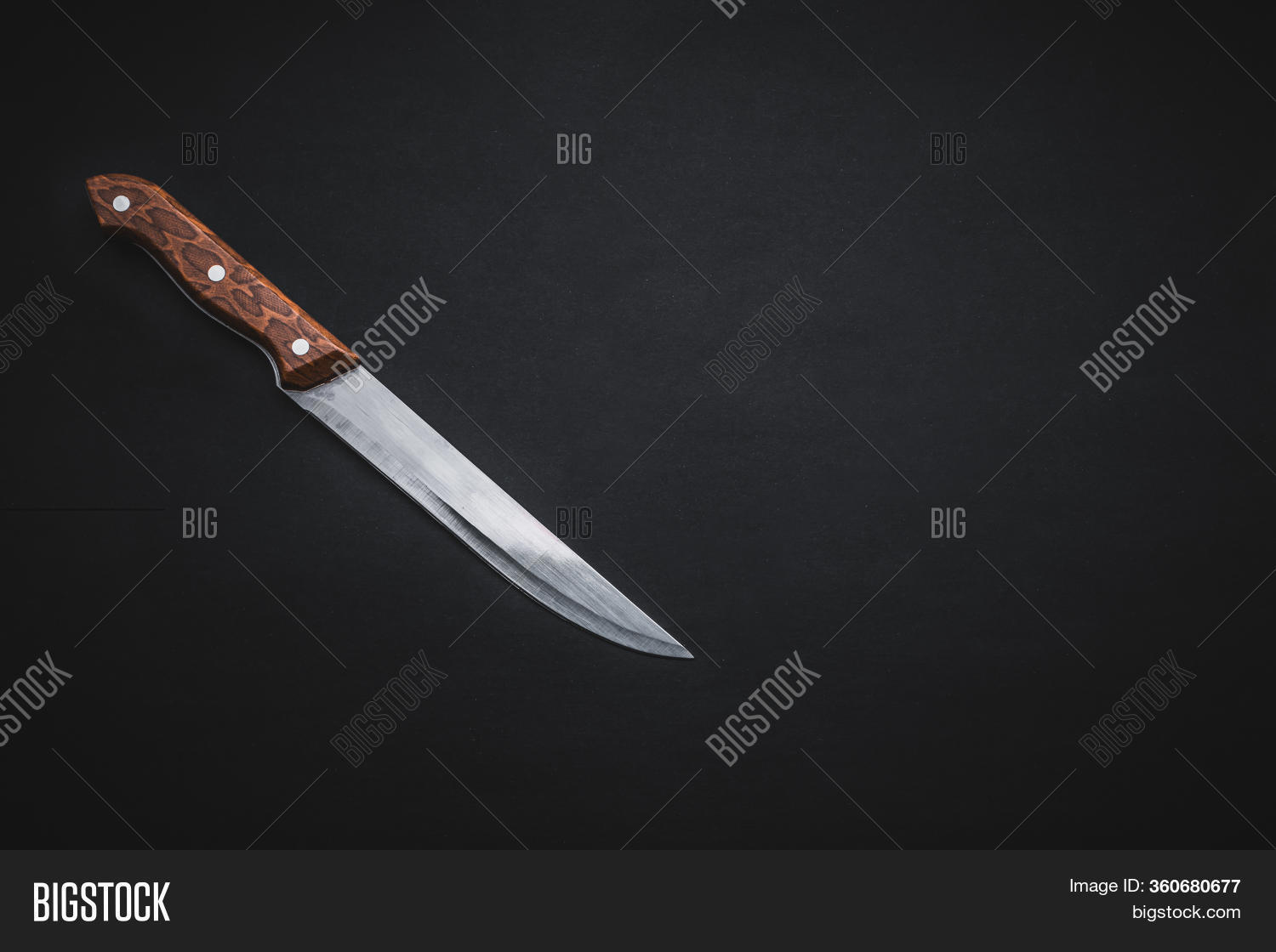 Kitchen Knife On Black Image & Photo (Free Trial) | Bigstock