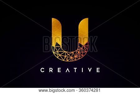 U Golden Gold Letter Vector & Photo (Free Trial) | Bigstock