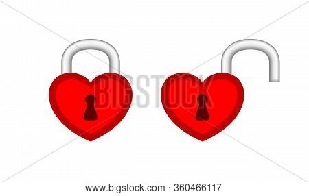 Heart Shaped Padlock Vector & Photo (Free Trial) | Bigstock