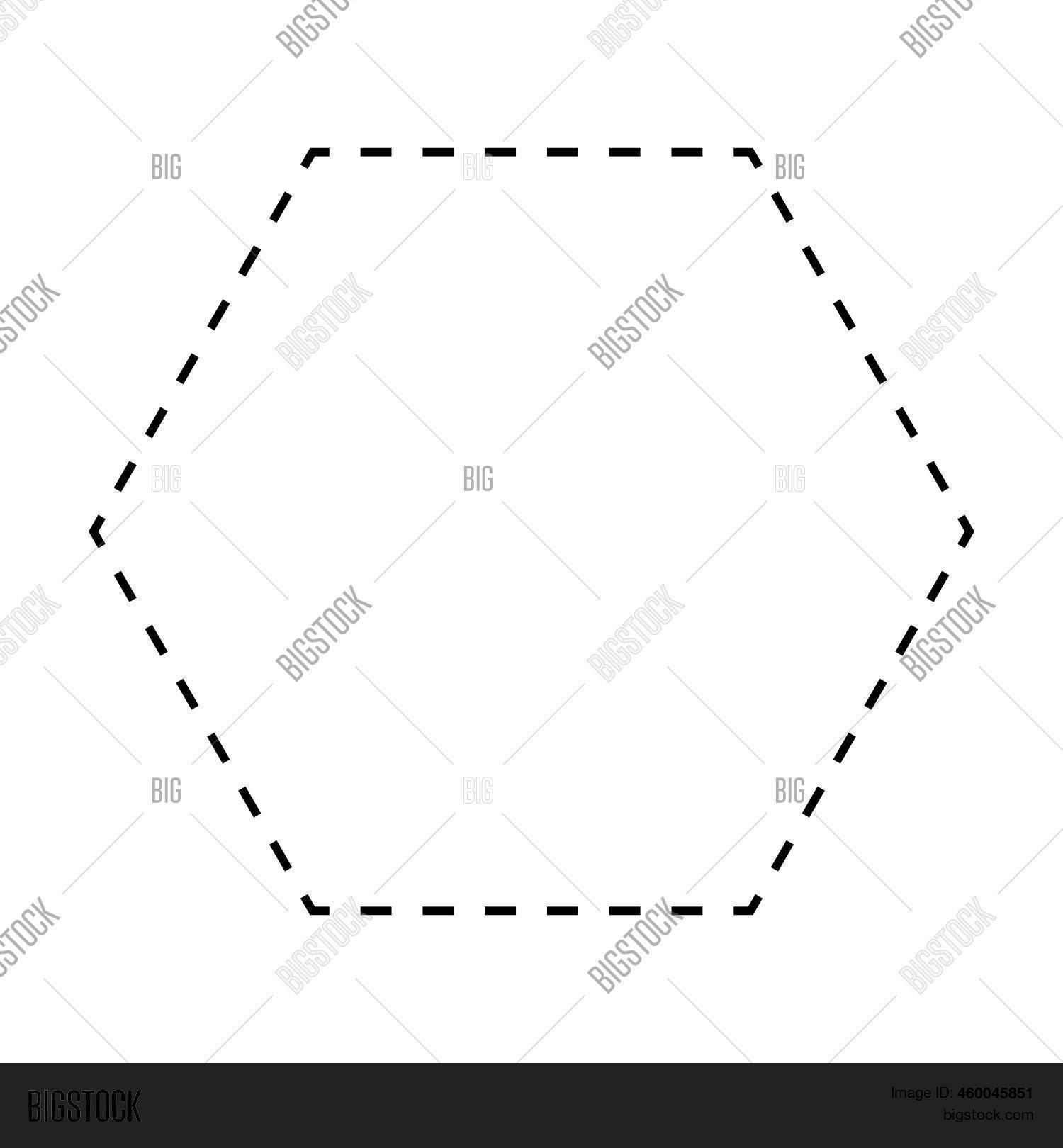 Hexagon Symbol Dashed Vector & Photo (Free Trial) | Bigstock