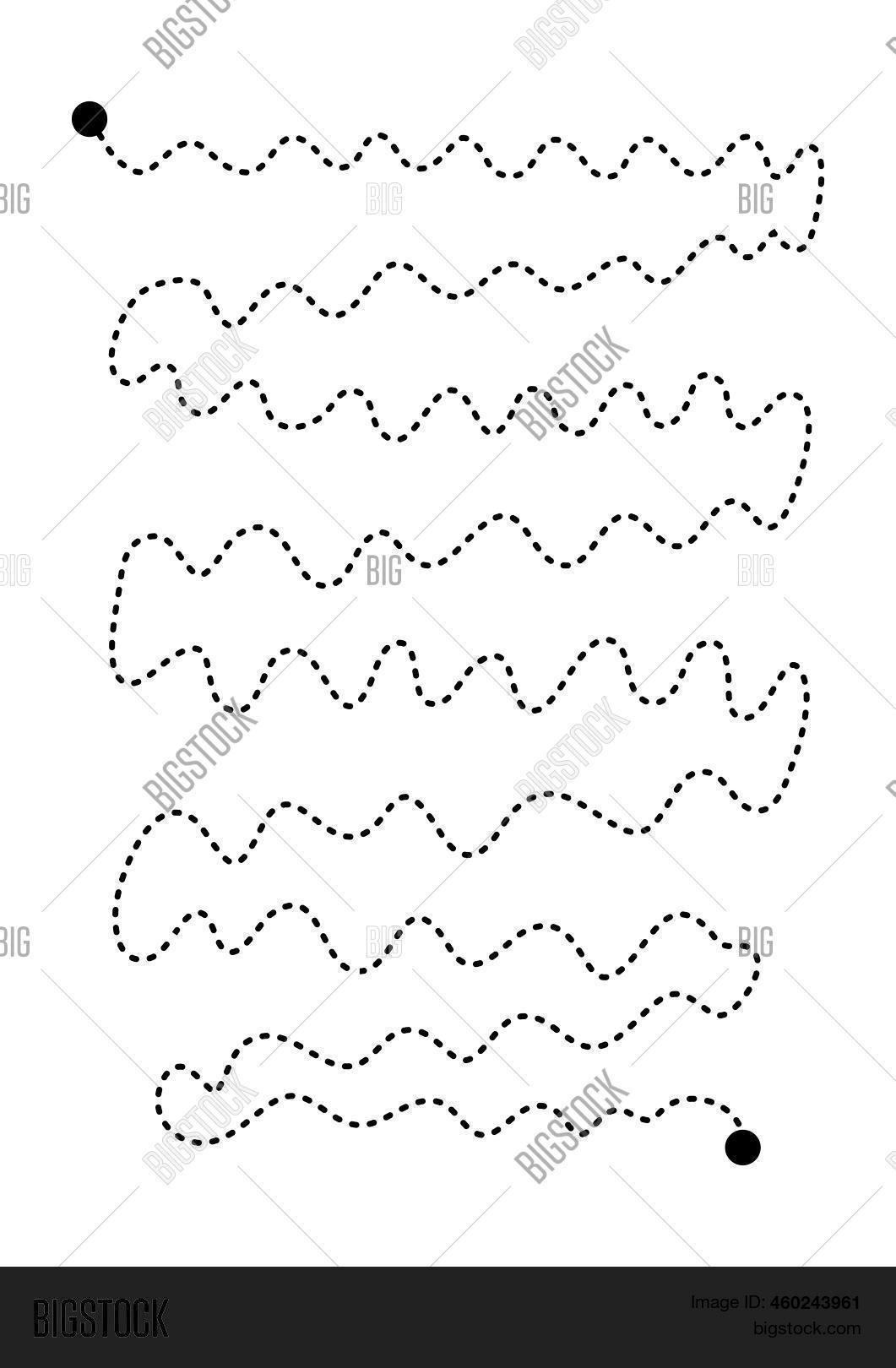 Prewriting Tracing Vector & Photo (Free Trial) | Bigstock