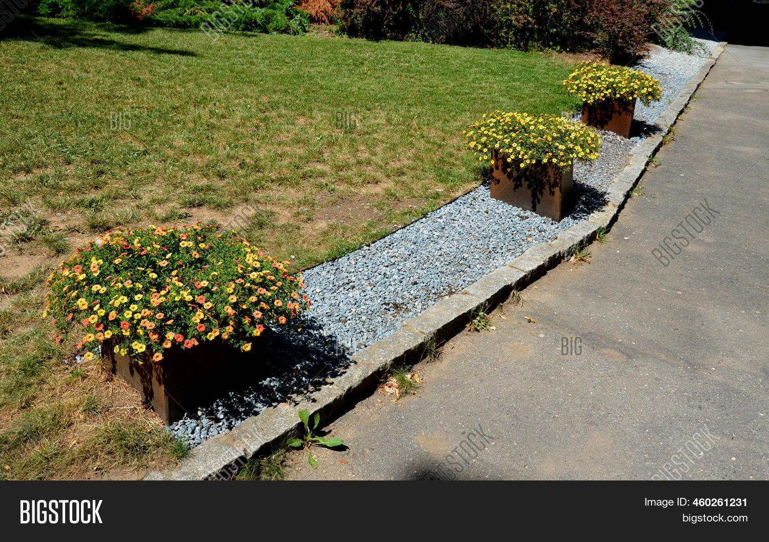 Flower Pot Road Side Image & Photo (Free Trial) | Bigstock
