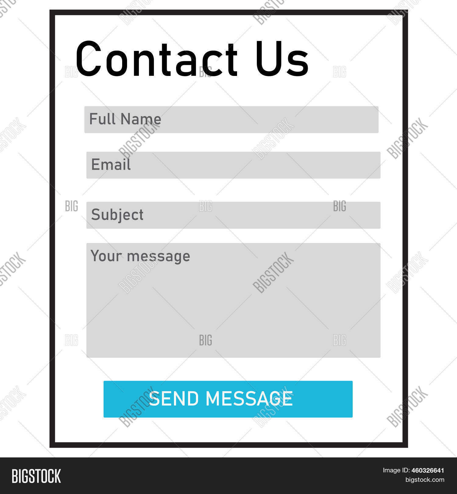 Contacts Form On White Image & Photo (Free Trial) | Bigstock