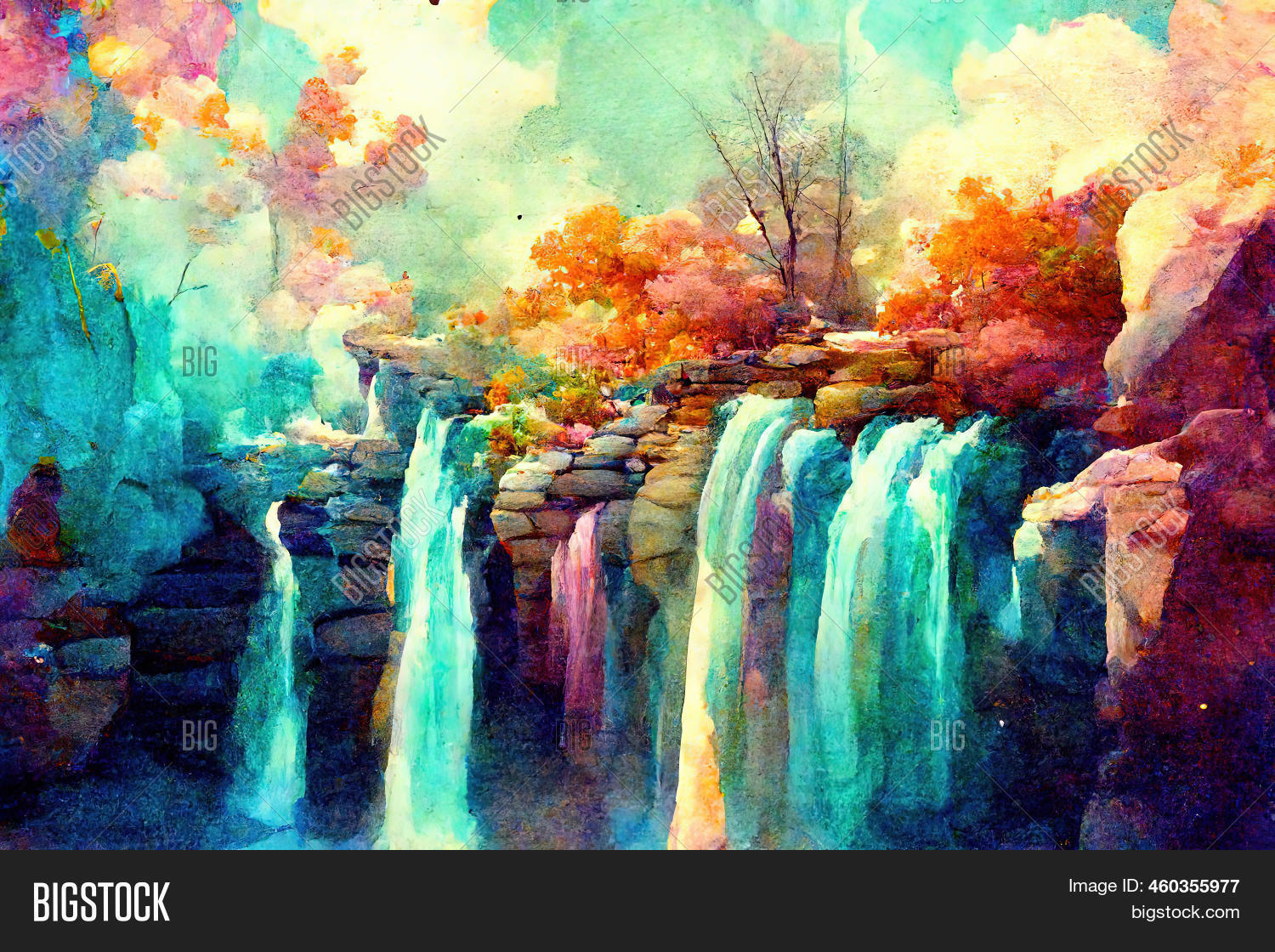 Landscape Concept Art Waterfall