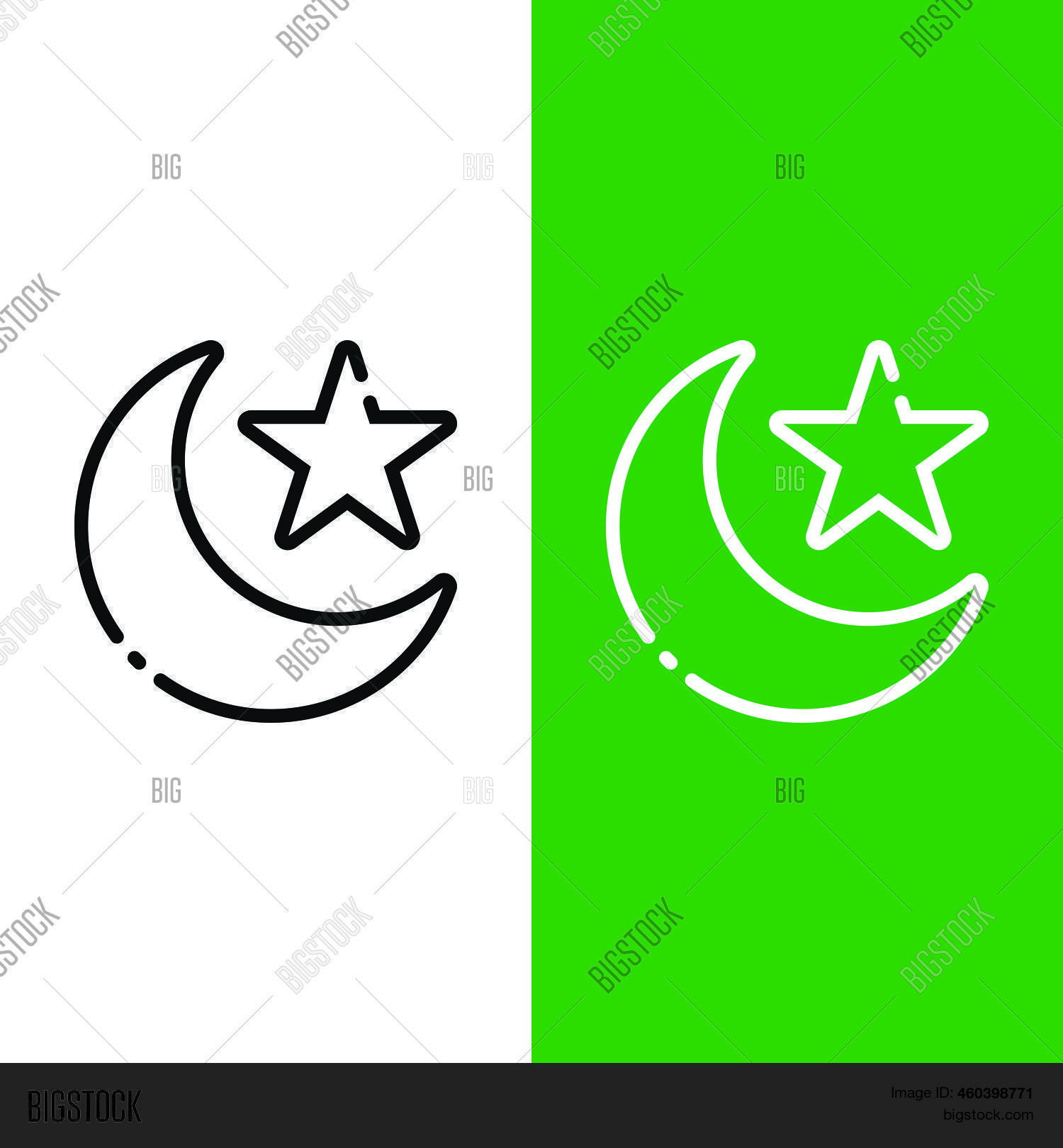 Islamic Crescent Star Vector & Photo (Free Trial) | Bigstock
