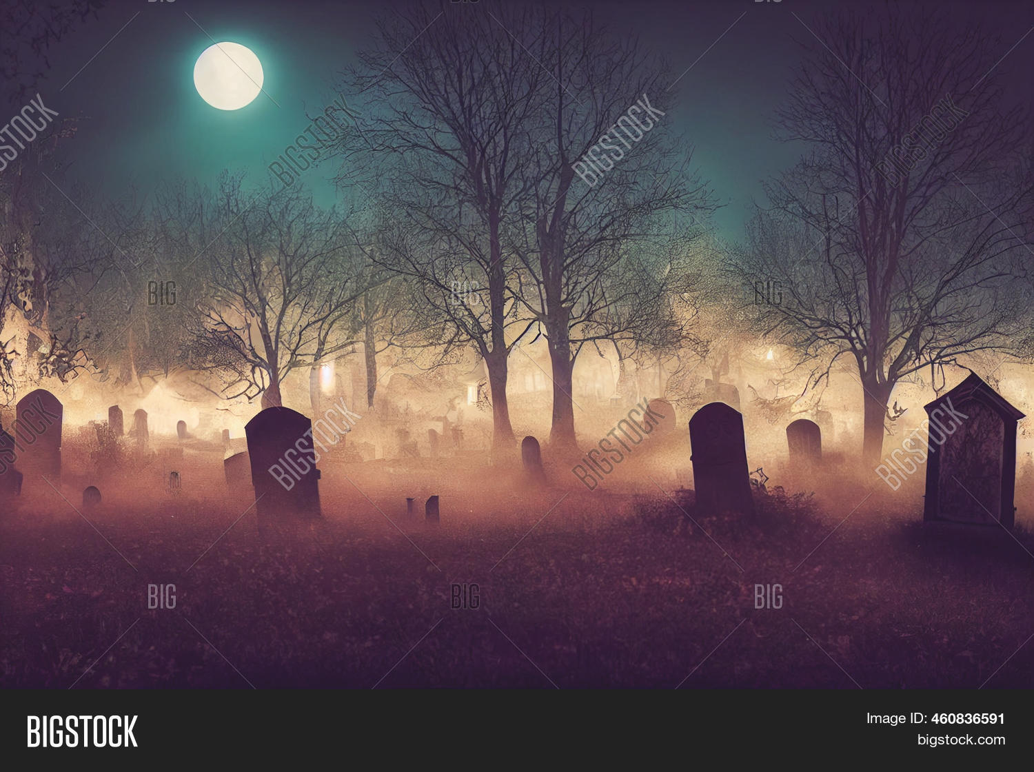 3D Render Graveyard Image & Photo (Free Trial) | Bigstock