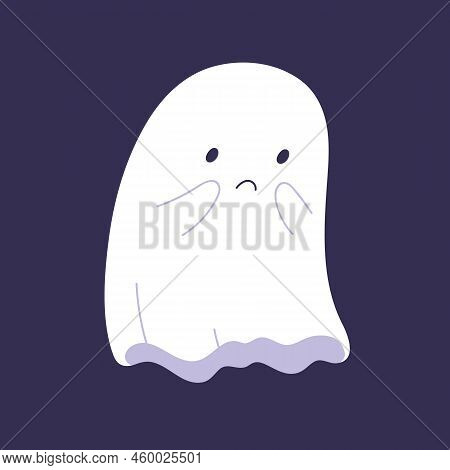 Cute Ghost Sad Upset Vector & Photo (Free Trial) | Bigstock